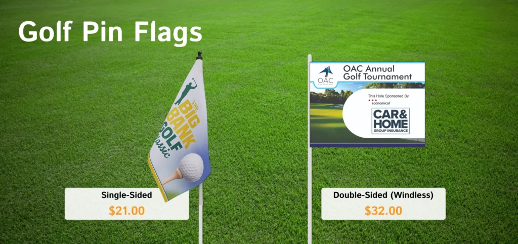 Category - Golf Pin Flags - Charity Golf Signs